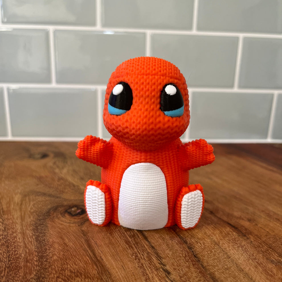 3D Printed Charmander Inspired Figure – Knitted Texture Pokémon Collec ...